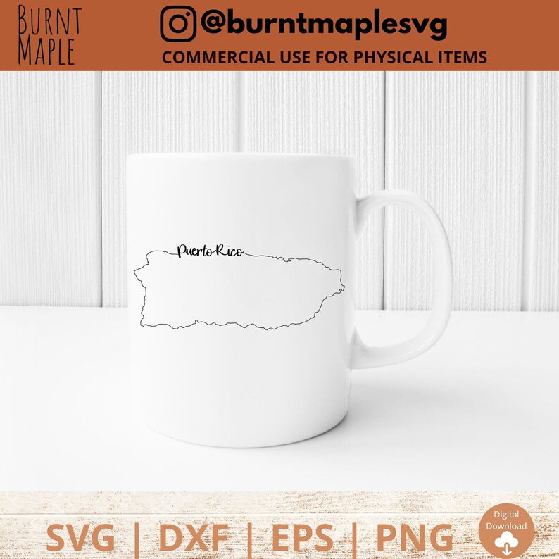 Puerto Rico Outline SVG Puerto Rico Map Outline Country SVG Caribbean ...