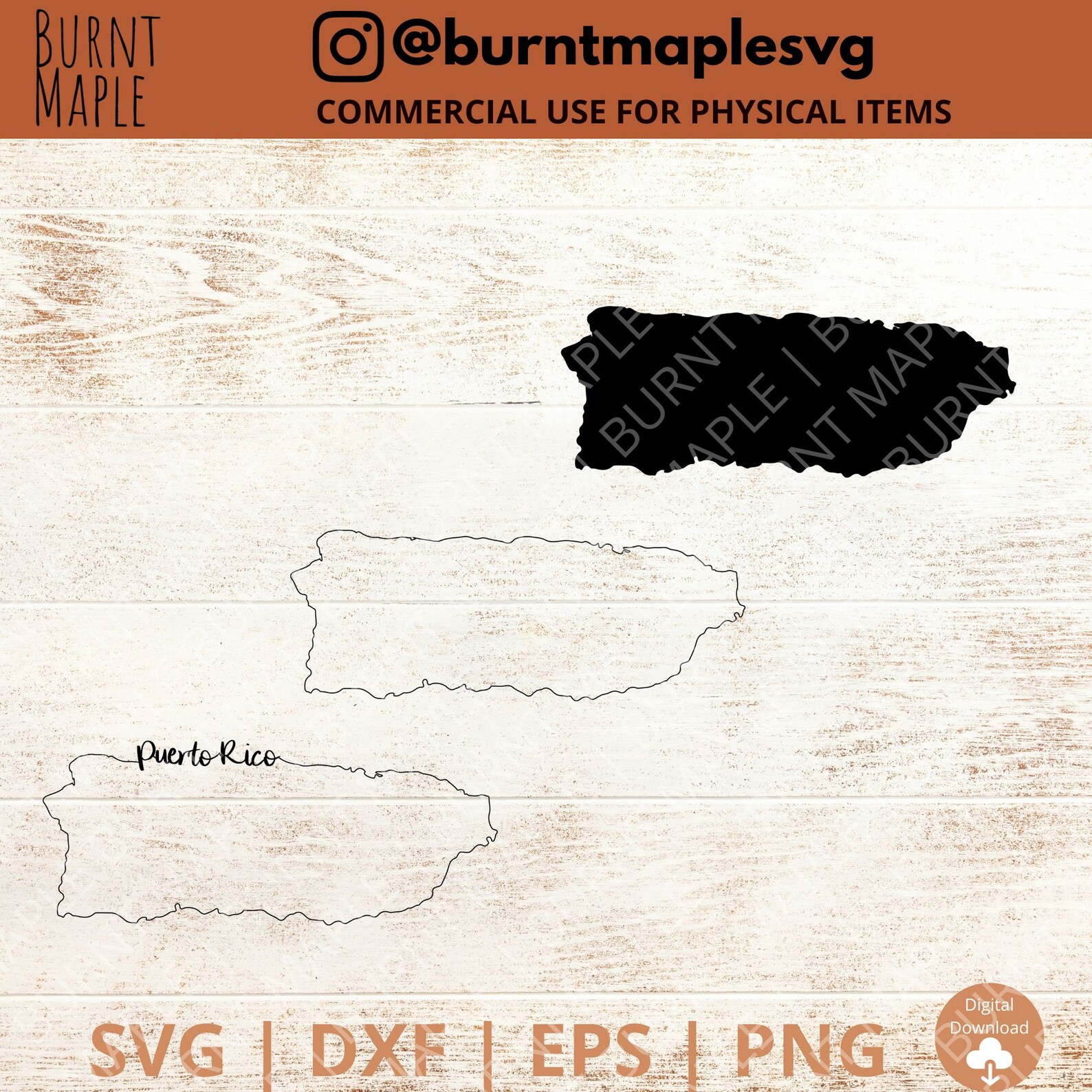 Puerto Rico Outline SVG Puerto Rico Map Outline Country SVG Caribbean ...