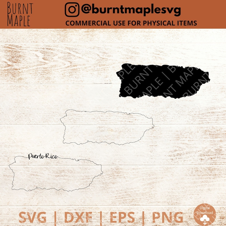 Puerto Rico Outline SVG Puerto Rico Map Outline Country SVG Caribbean ...