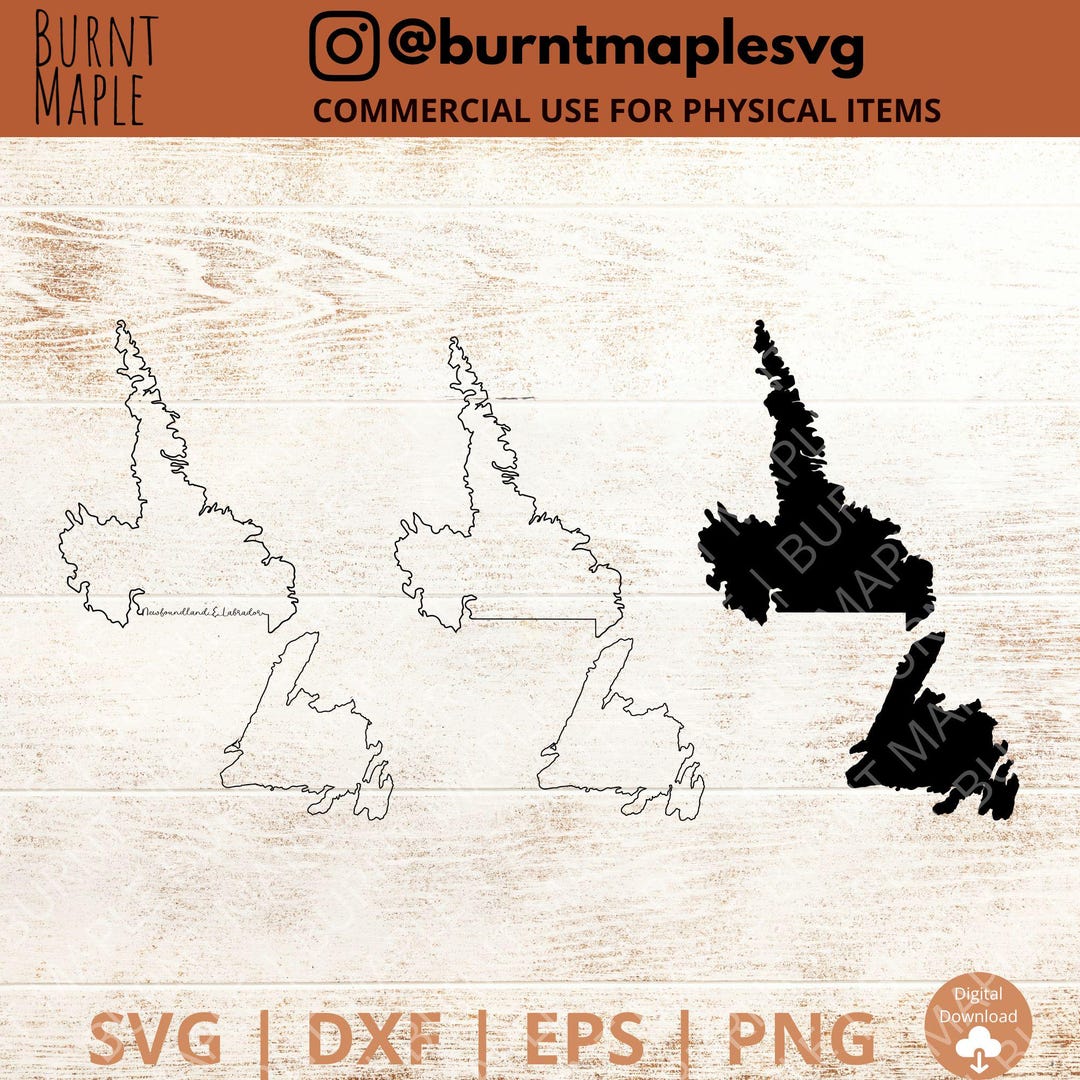 Newfoundland Outline SVG - Newfoundland SVG - Newfoundland Province SVG ...