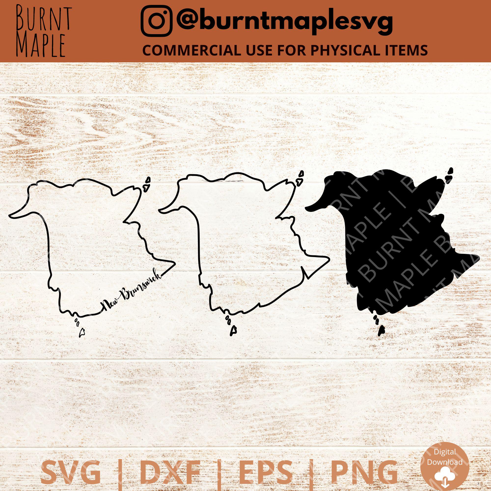 New Brunswick Outline SVG New Brunswick SVG Eastern Province SVG Canada ...