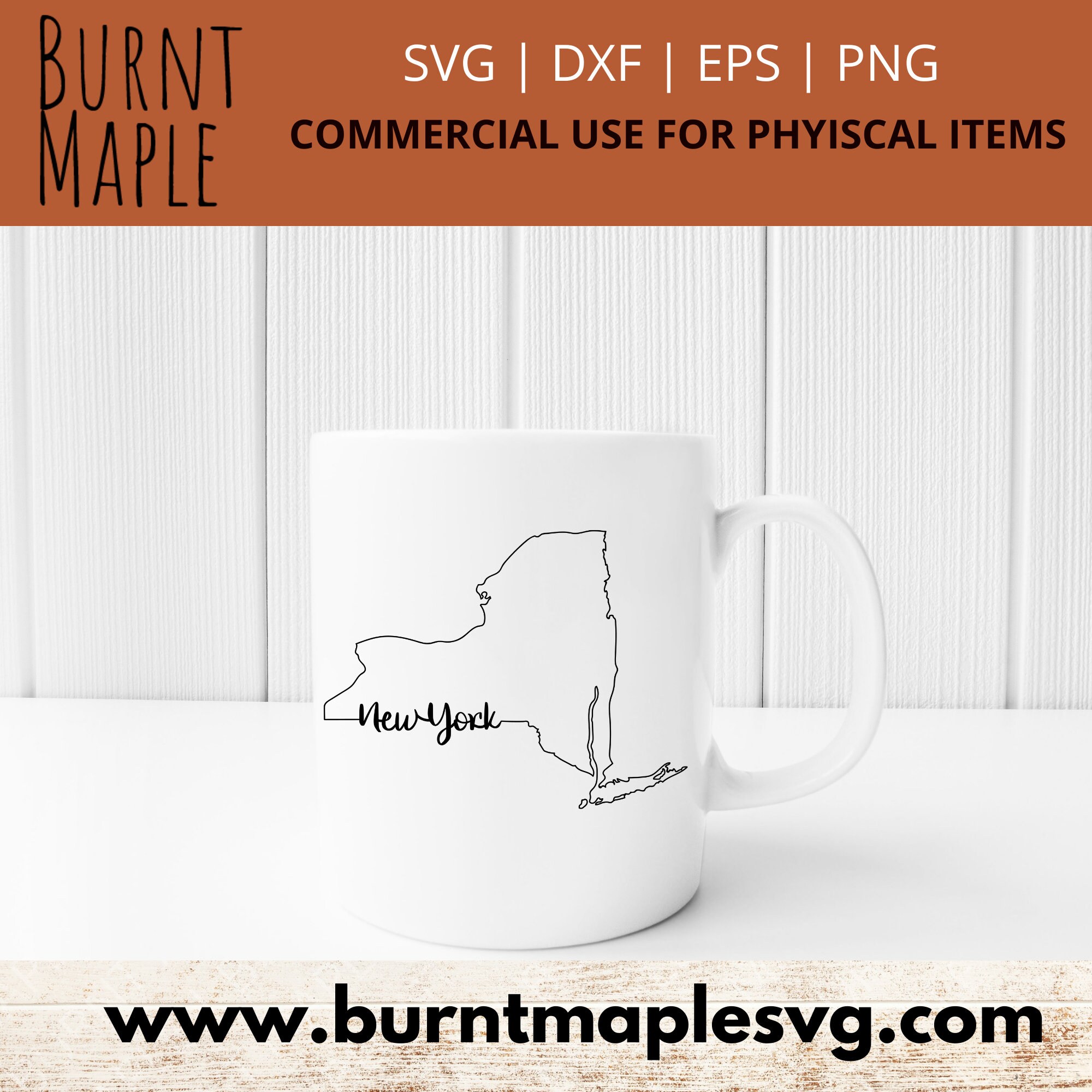 New York Outline SVG New York Map SVG New York State Svg Big Apple USA ...