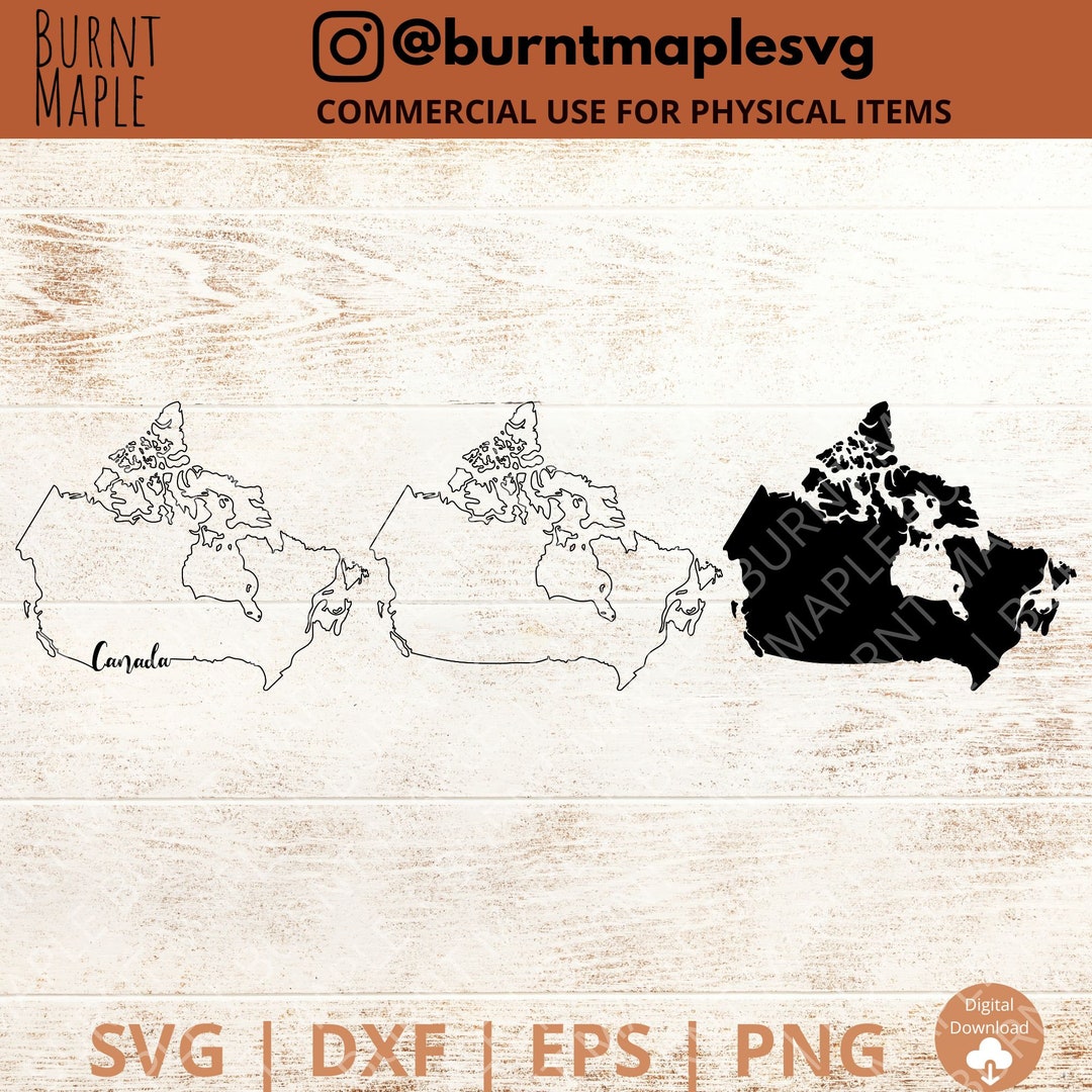 Canada Outline SVG - Country SVG - Canadian SVG - Provinces and ...