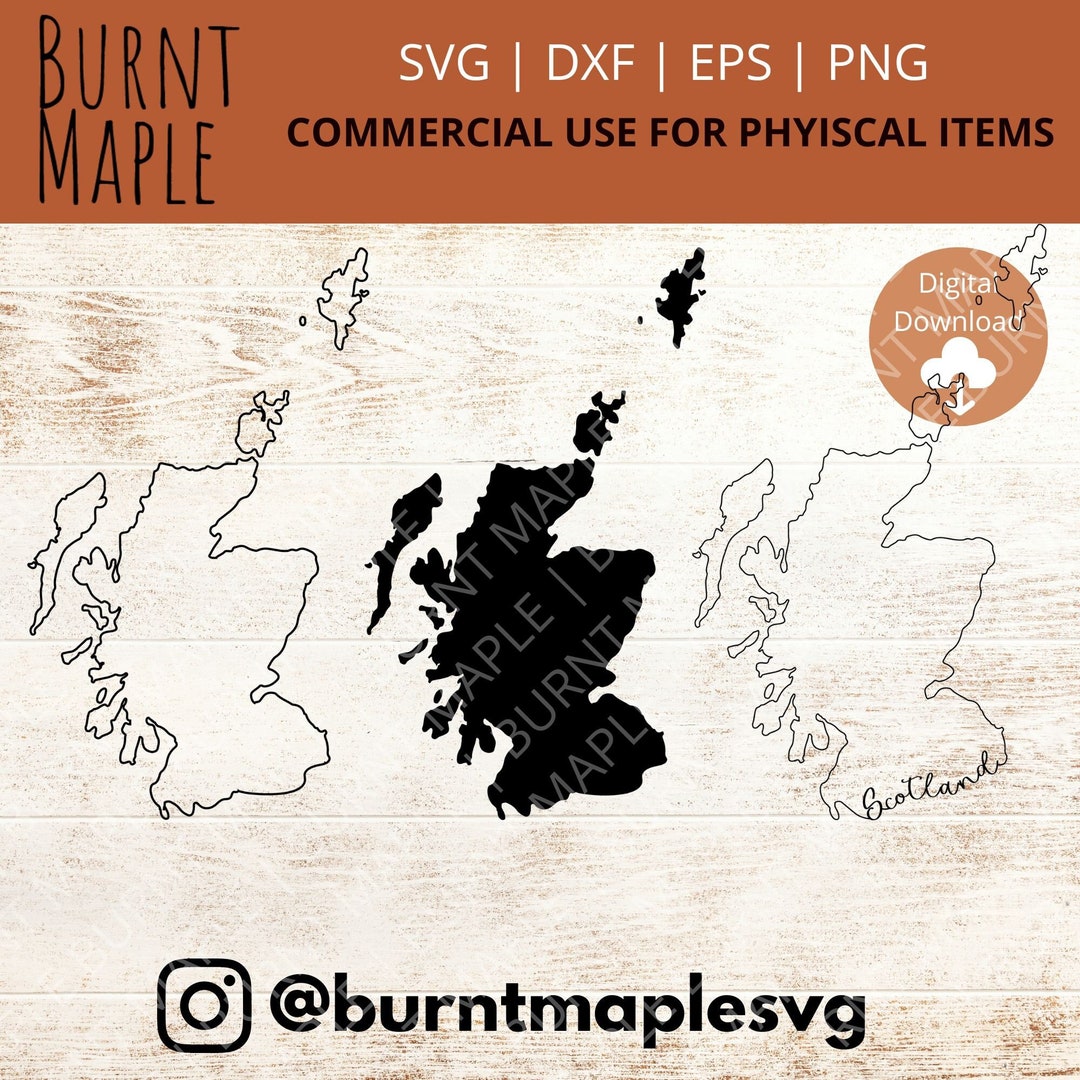 Scotland Outline SVG Scotland Map Outline Country SVG - Etsy UK