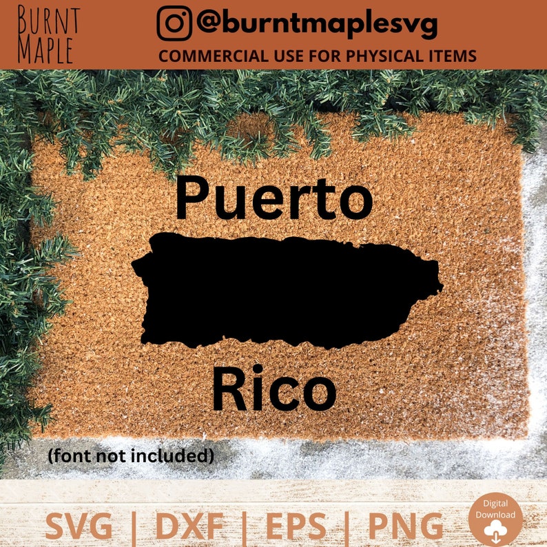 Puerto Rico Outline SVG Puerto Rico Map Outline Country SVG Caribbean ...