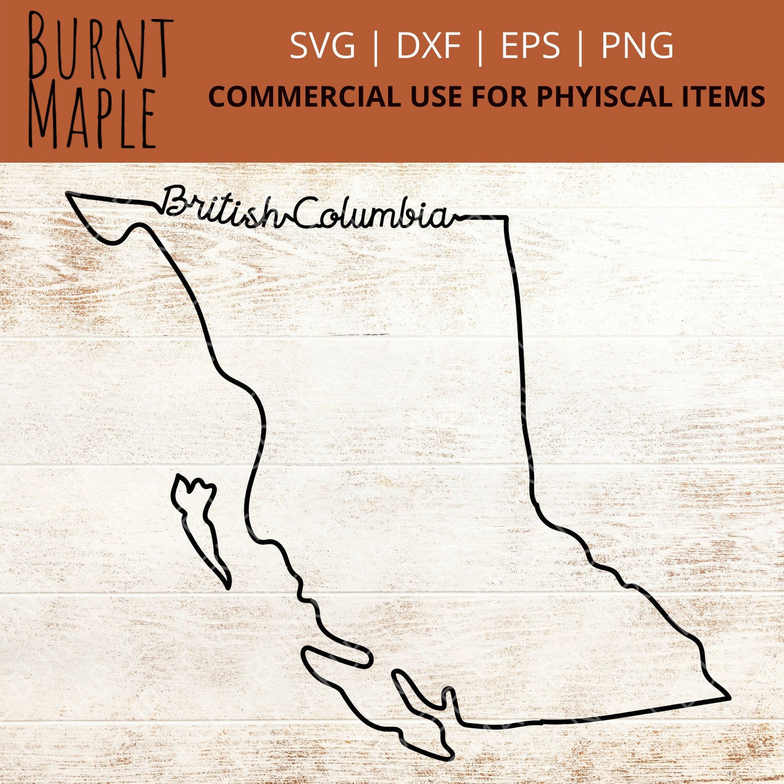 British Columbia Outline svg British Columbia Map Outline | Etsy