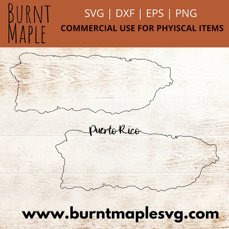 Puerto Rico Outline SVG Puerto Rico Map Outline Country - Etsy Canada