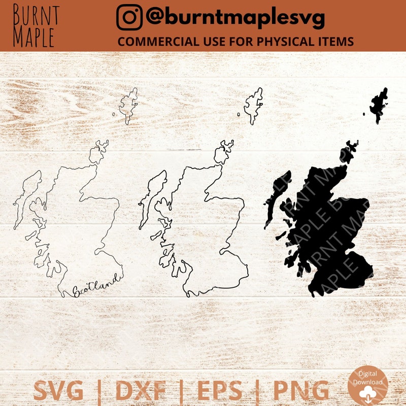 Scotland Map - Etsy