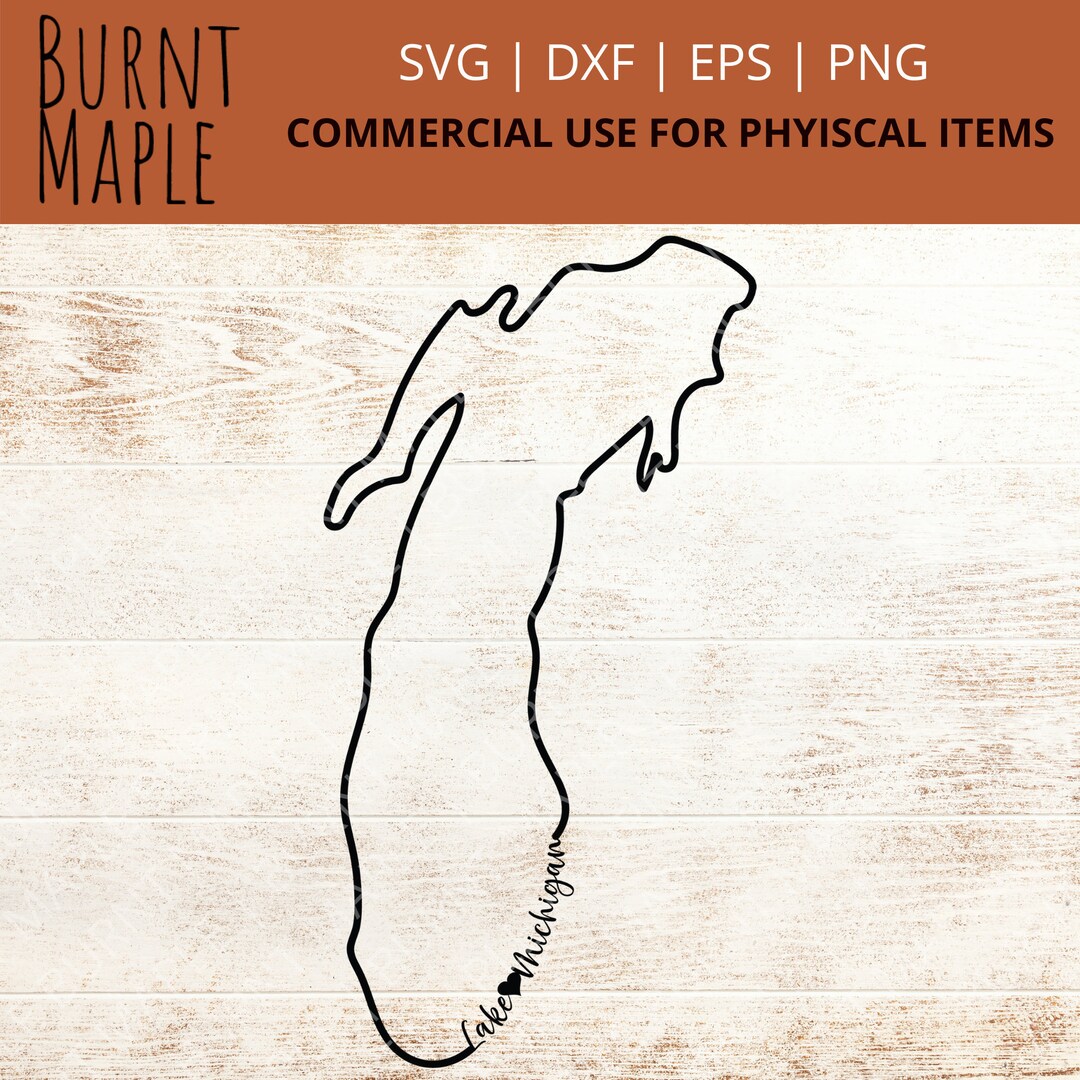 Lake Michigan Outline SVG - Lake Michigan Map Outline - Great Lakes ...