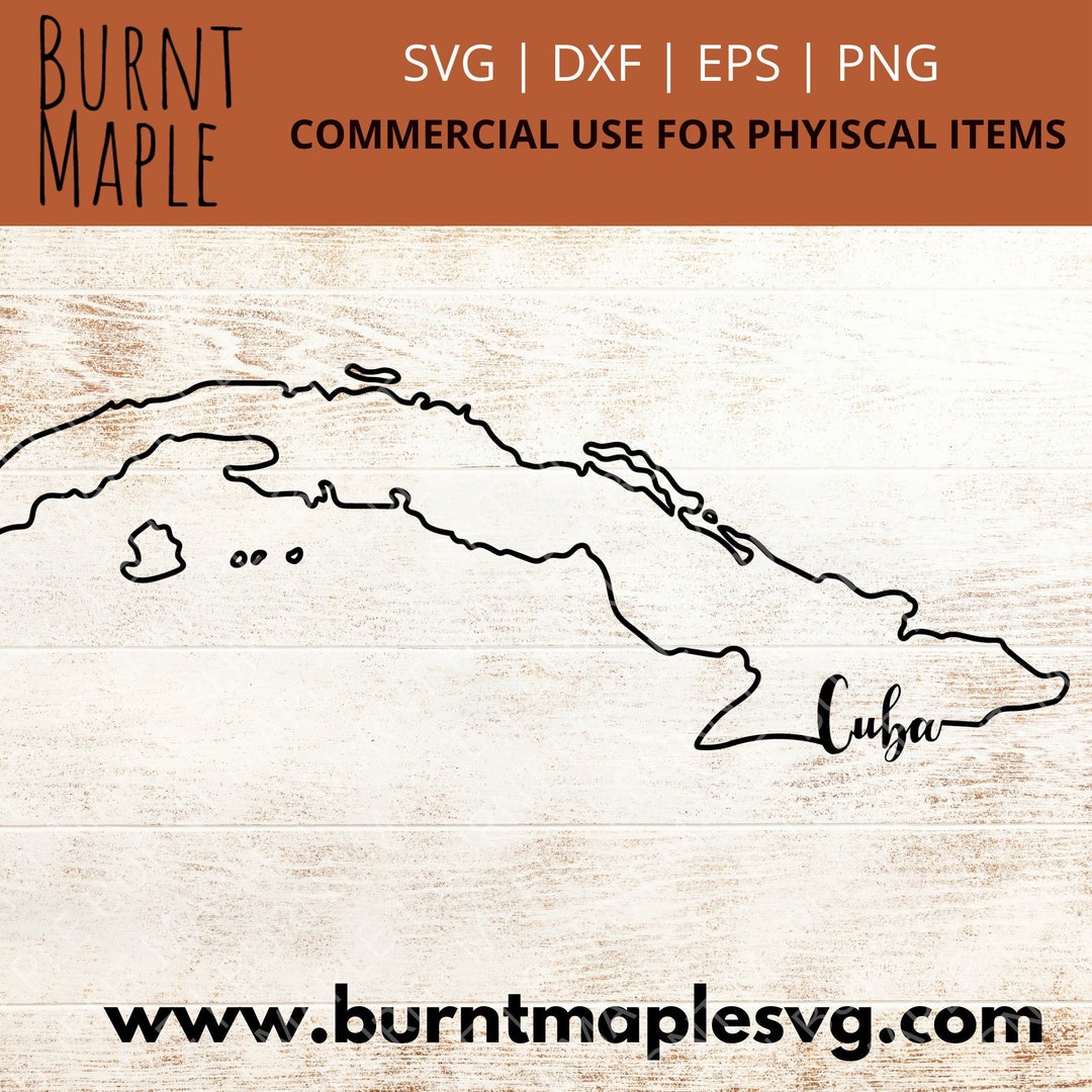 Cuba Outline SVG Cuba Map Outline Country SVG Caribbean - Etsy