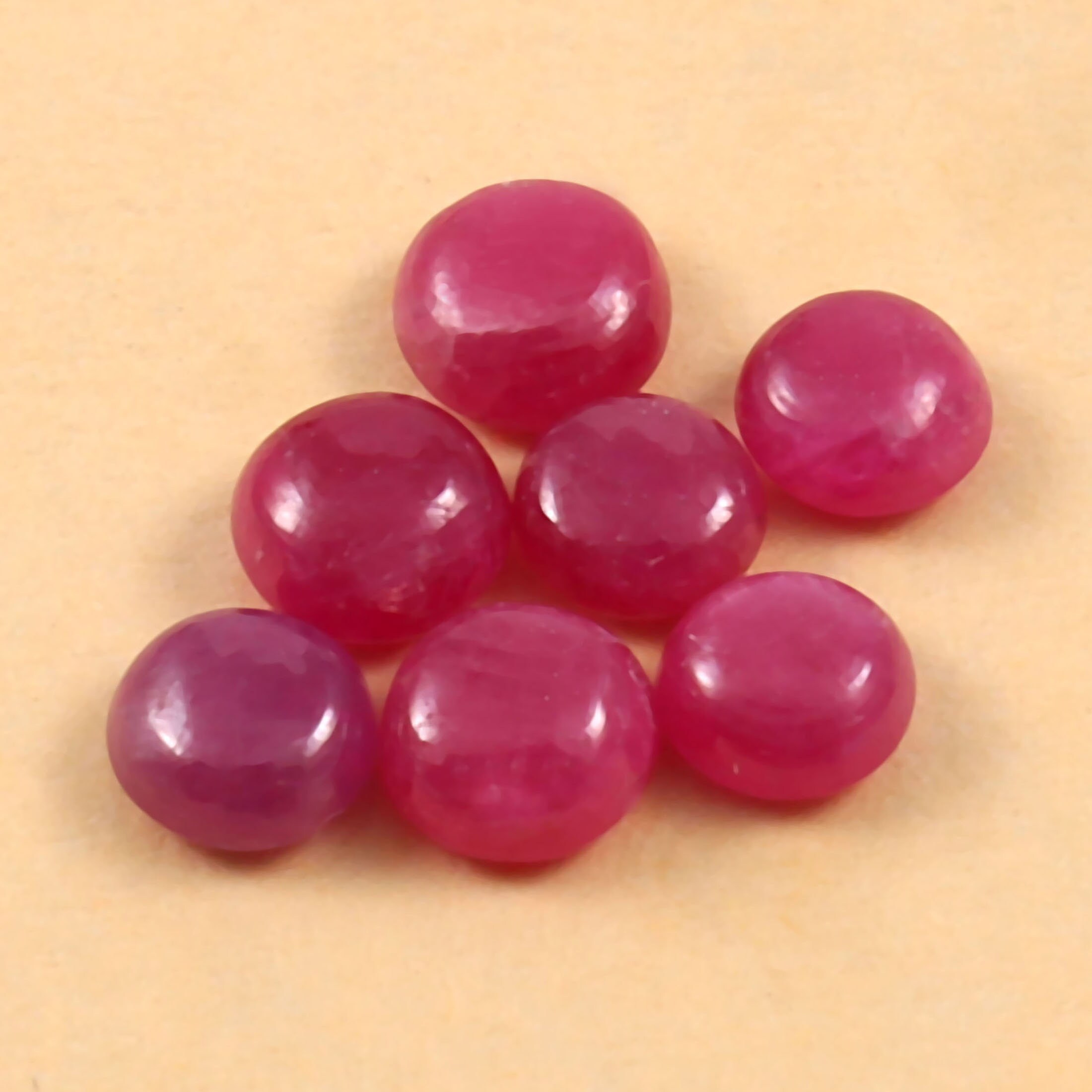 Natural Ruby Round Cabochon Loose Gemstone Size 4mm Top Quality Ruby ...