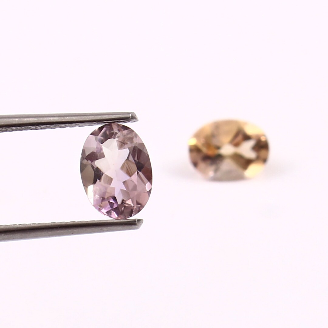Natural Ametrine Oval Gemstone, Loose Ametrine, 6x8 MM Ametrine Faceted ...