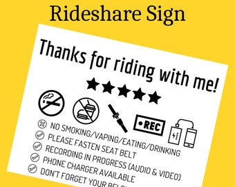 Uber Rideshare Sign | Etsy
