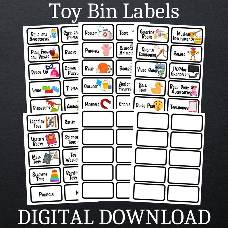 Toy Bin Labels Printable Toy Labels Toy Labels Labels for | Etsy