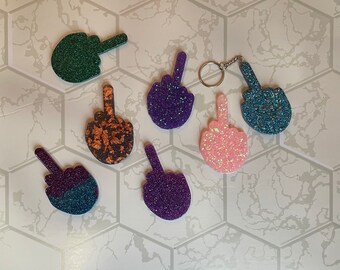 Middle Finger Keychain - Etsy
