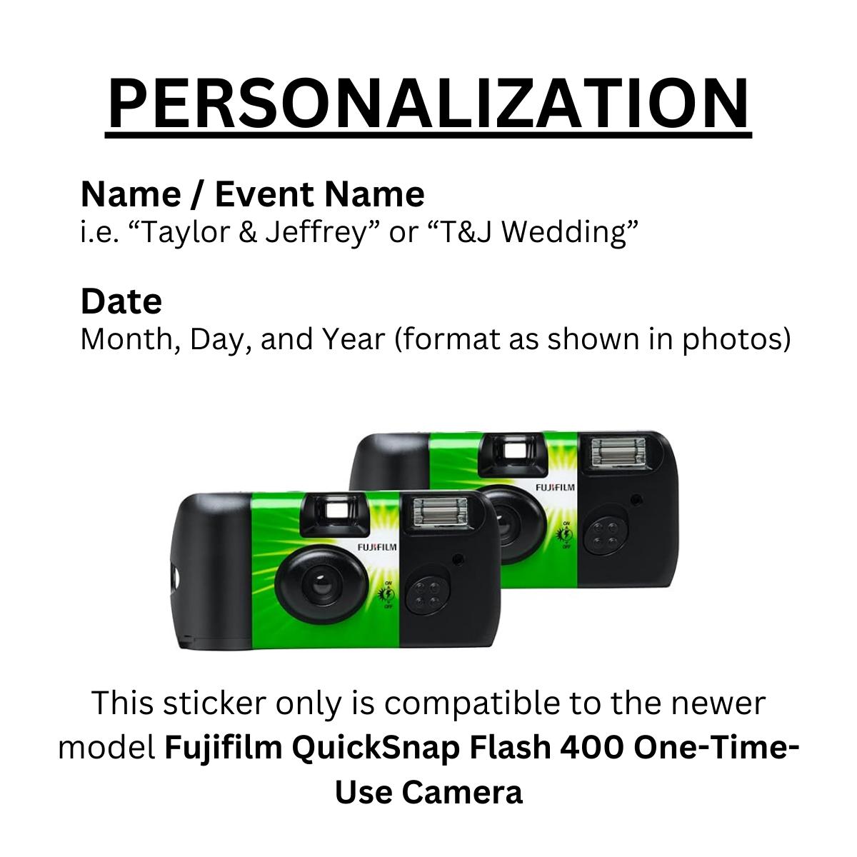 Custom Wrap Sticker for Fujifilm Disposable Camera (USD 5.00 Each ...