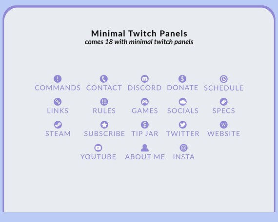 Minimal/Simple Twitch Panels | Etsy