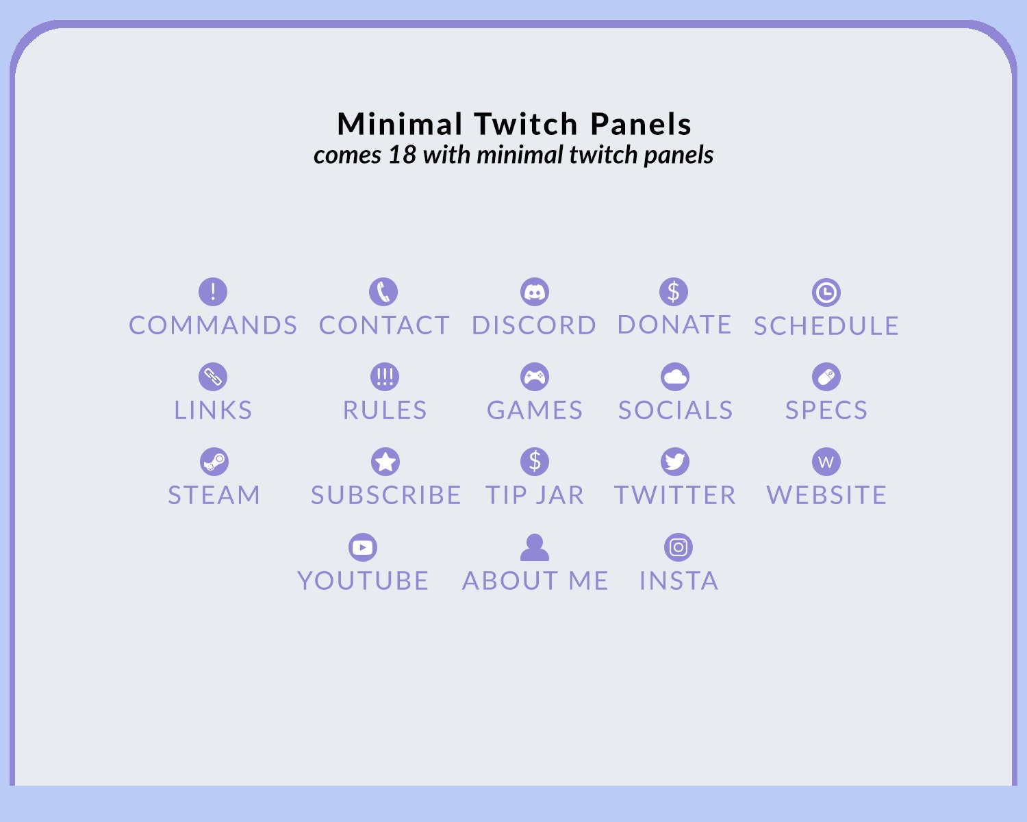 Minimal/simple Twitch Panels - Etsy