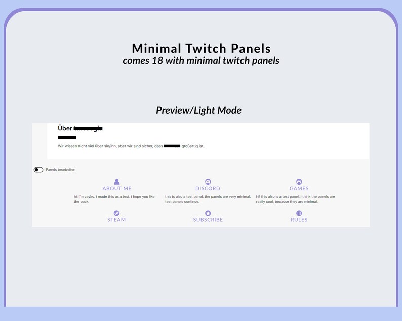 Minimal/simple Twitch Panels - Etsy
