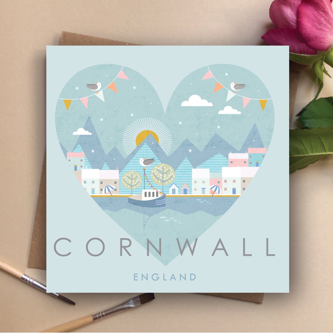 Cornwall Greetings Card. Cornwall Art Card. Coastal Card. Cornwall ...