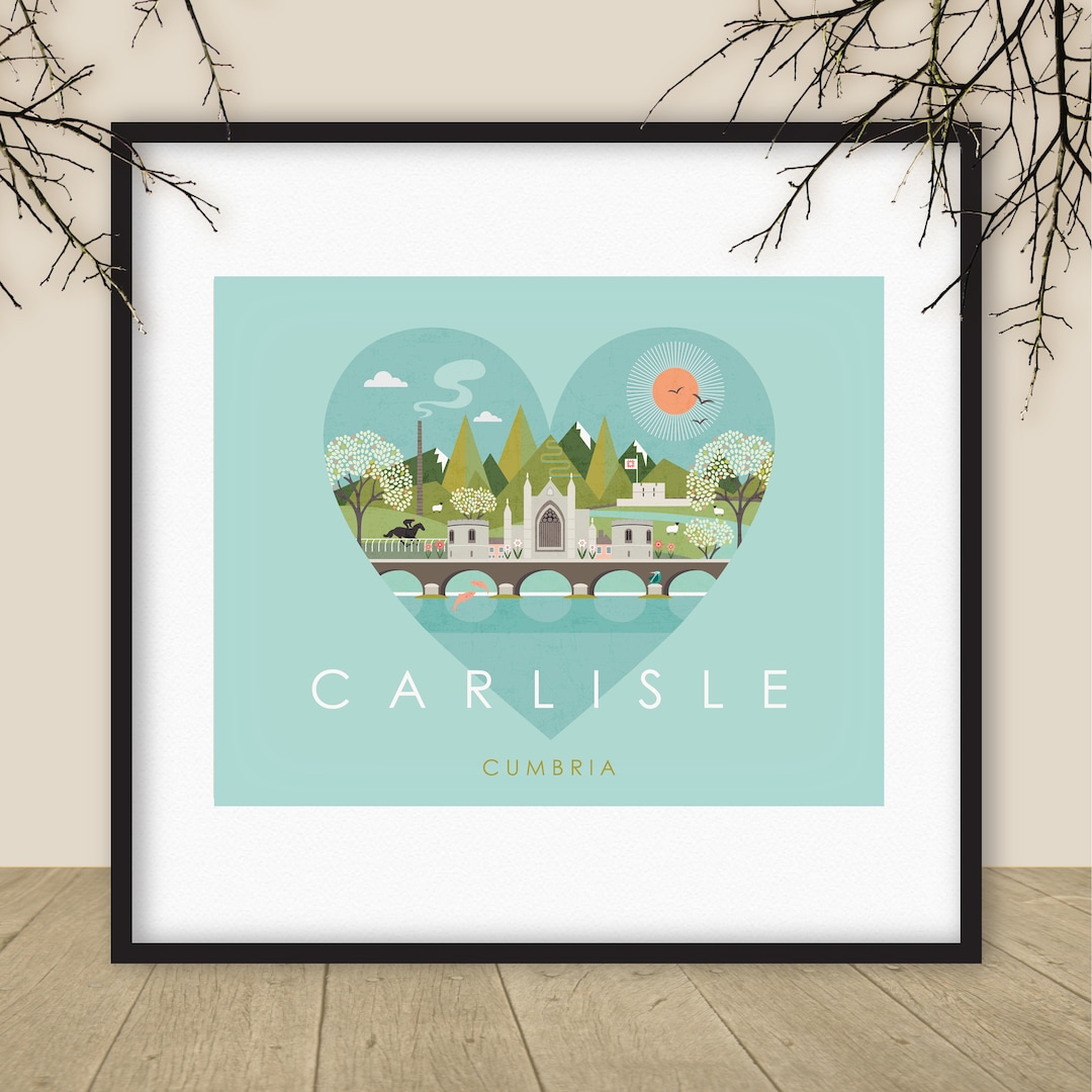 Carlisle Cumbria Travel Print, UK Illustrated Wall Art - Etsy UK