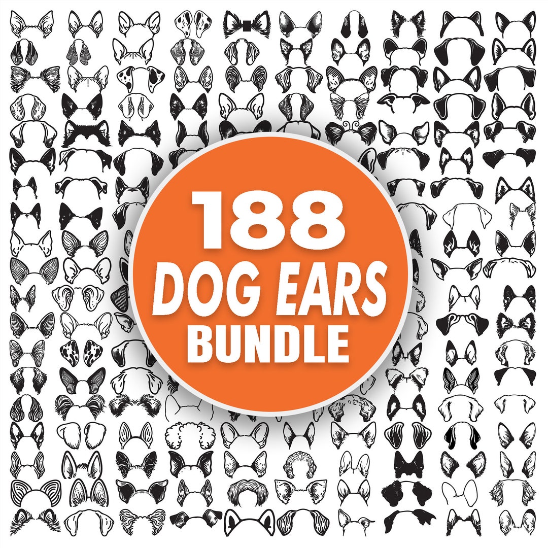 Dog Ears Svg Bundle, 188 Dog Ears Svg Bundle, Dog Ears Line Drawing ...
