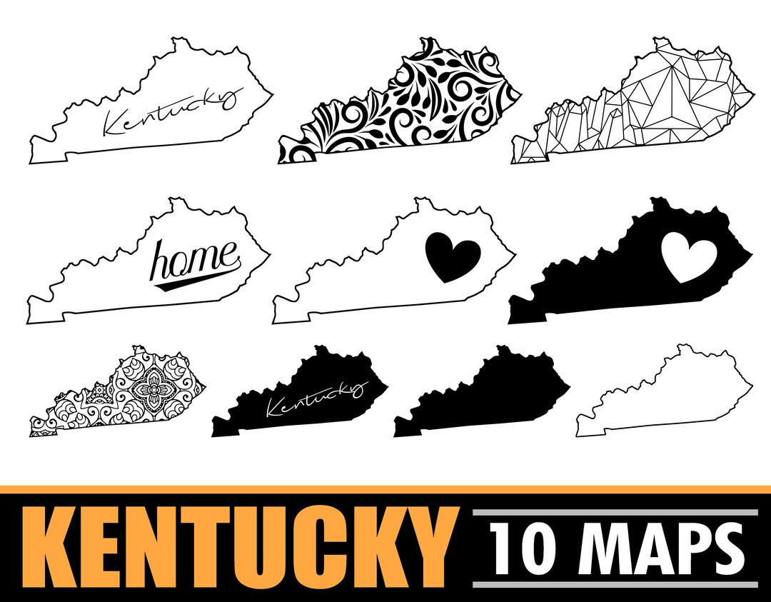 Kentucky State Map SVG | Map Bundle Easy Cut Digital File | Kentucky ...