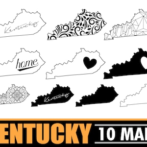 Kentucky State Map SVG | Map Bundle Easy Cut Digital File | Kentucky ...