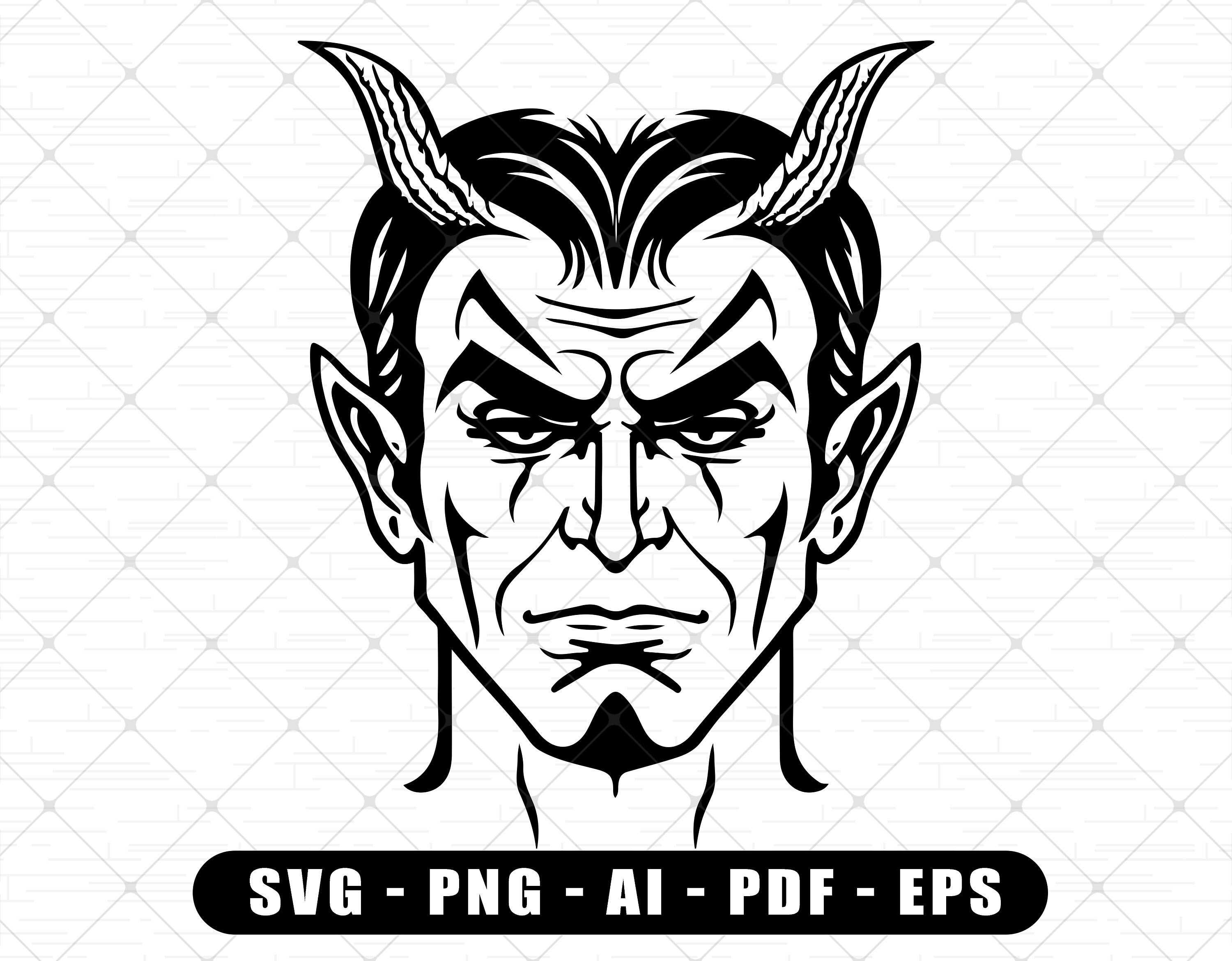 Devil Head Clipart Black And White