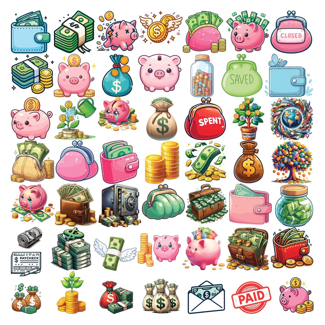 Financial SVG Bundle | 50 Colored Financial SVG Clipart | Financial ...