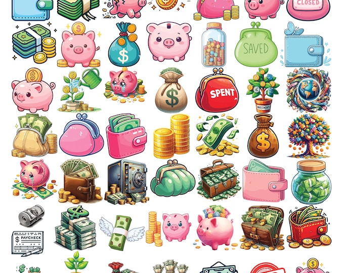 Finance Icons Digital Stickers | Goodnotes Stickers | Cute Hand Draw ...