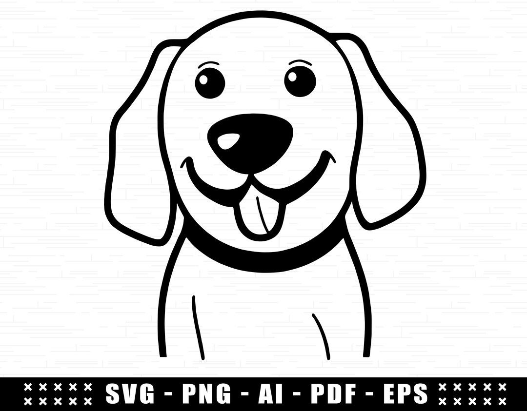 Dog Face Outline SVG , Funny Puppy SVG for Cricut, Dog Breed Head ...
