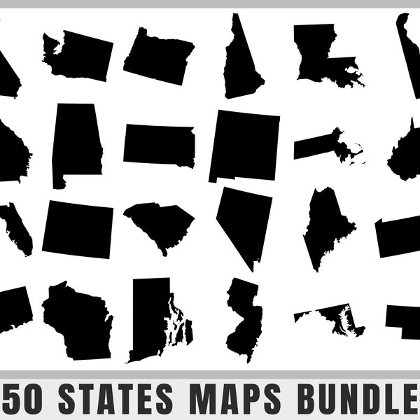 Individual States Map Svg - Etsy