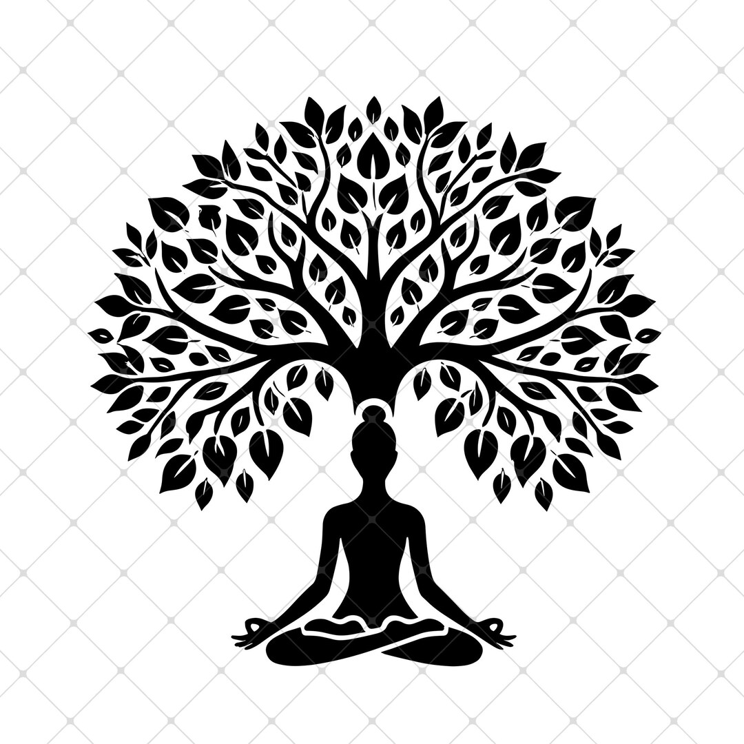 Yoga Tree SVG | Buddhist Meditation Outlines SVG | Yoga Silhouette SVG ...