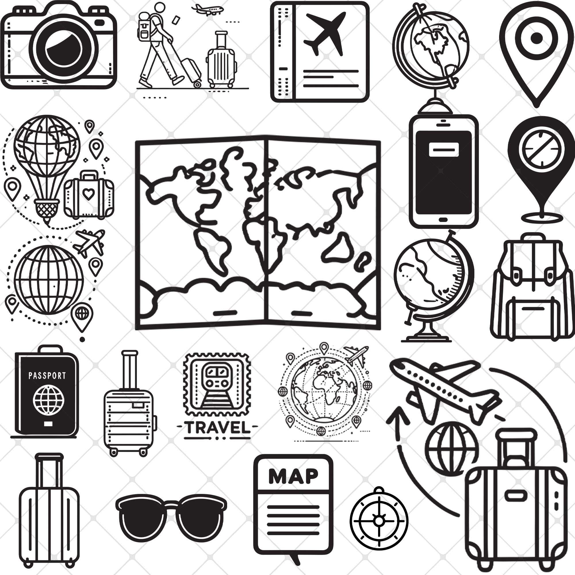 Travel SVG Bundle | Travelers 25 SVG Clipart Bundle | Cricut Compatible ...