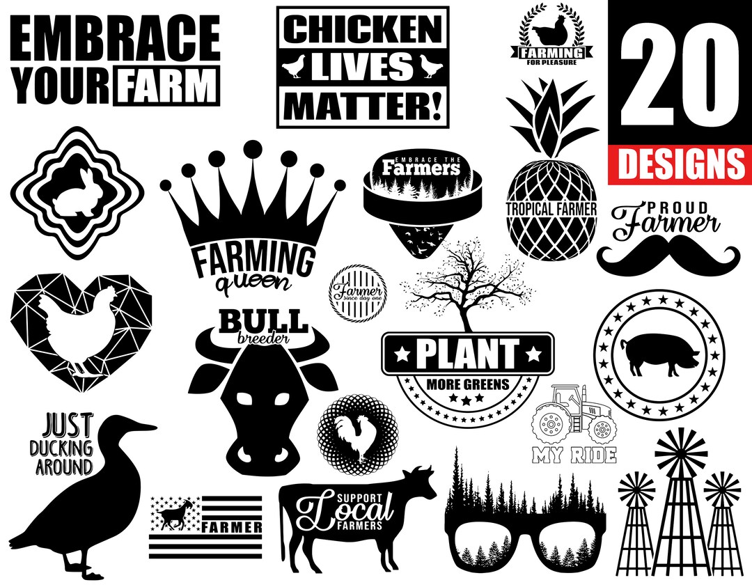 Farm Designs SVG Bundle 15 Designs • Farmers Svg • Gardeners SVG ...