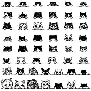 Peeking Cats SVG Bundle | Cute Cat Peeking PNG Bundle | Funny Kittens ...