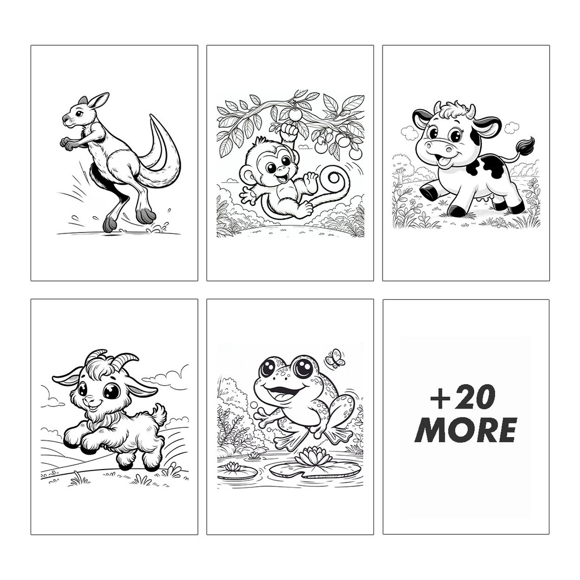 Lovely Animals Coloring Pages | 25 Coloring Pages A4 PDF | Applicable ...