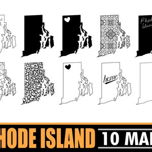Rhode Island State Map SVG | Map Bundle Easy Cut Digital File | Rhode ...