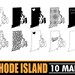 Rhode Island State Map SVG Map Bundle Easy Cut Digital File Rhode ...