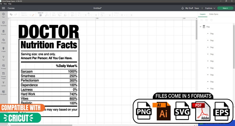 Doctor Nutrition Facts SVG | Sarcastic Doctors Nutrition Facts SVG ...