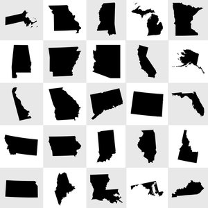 50 States SVG Mega Bundle for United States Individual Maps | 50 SVG ...