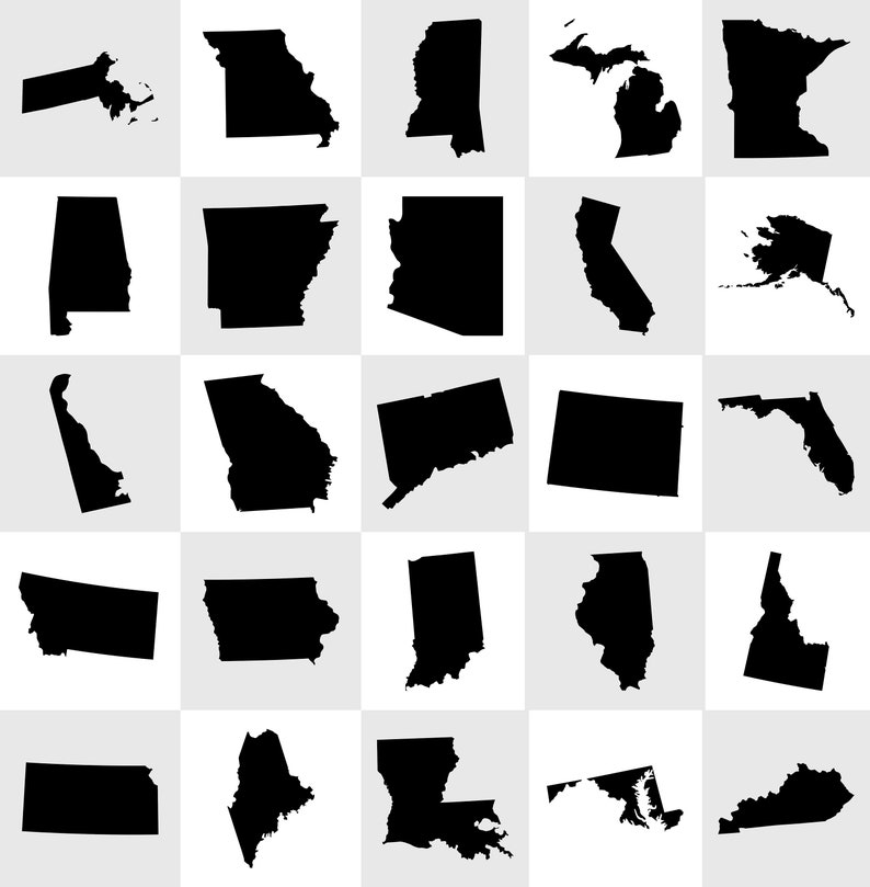 50 States SVG Mega Bundle for United States Individual Maps - Etsy