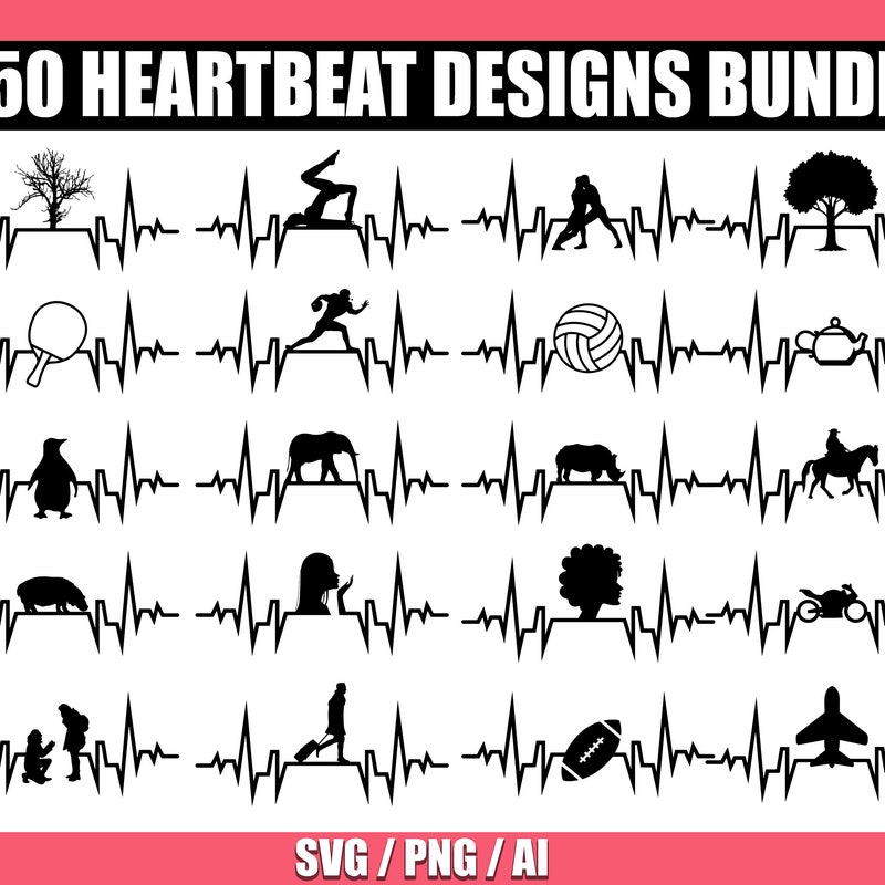 Heart Beat Svg - Etsy