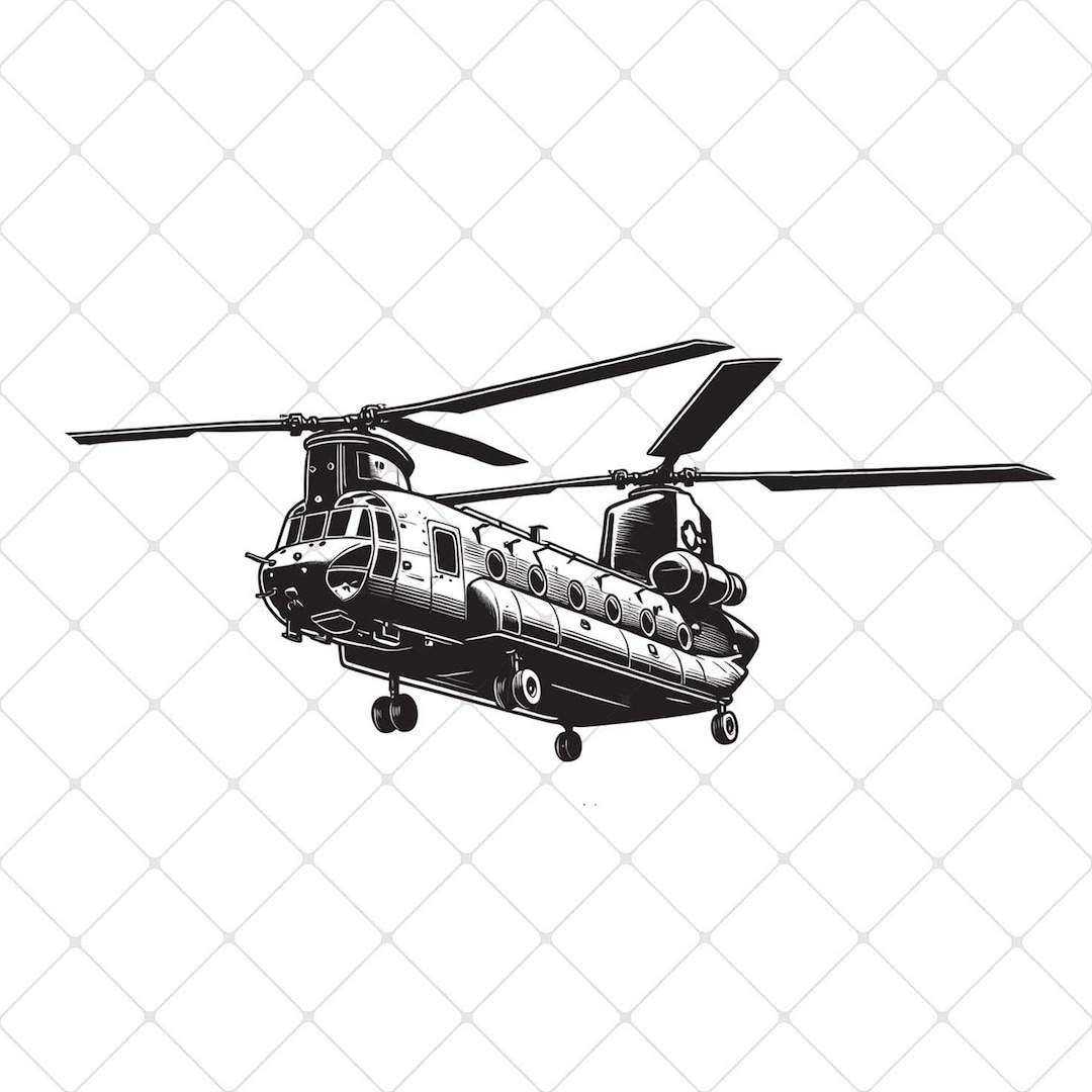 CH-47 Chinook Helicopter SVG | Helicopter Silhouette Easy Cut File ...