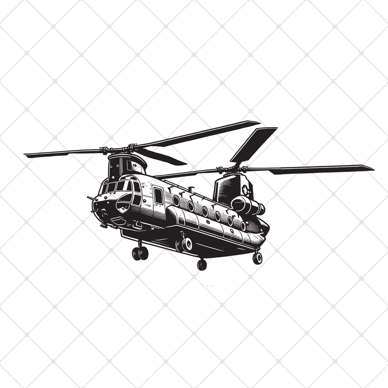 CH-47 Chinook Helicopter SVG | Helicopter Silhouette Easy Cut File ...