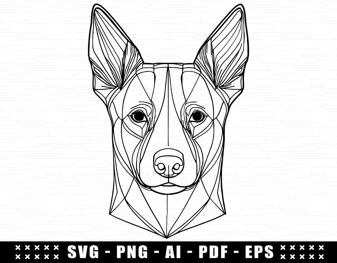 Dog Face Line Art SVG , Cricut Dog Breed SVG for Art Project, Dog Head ...