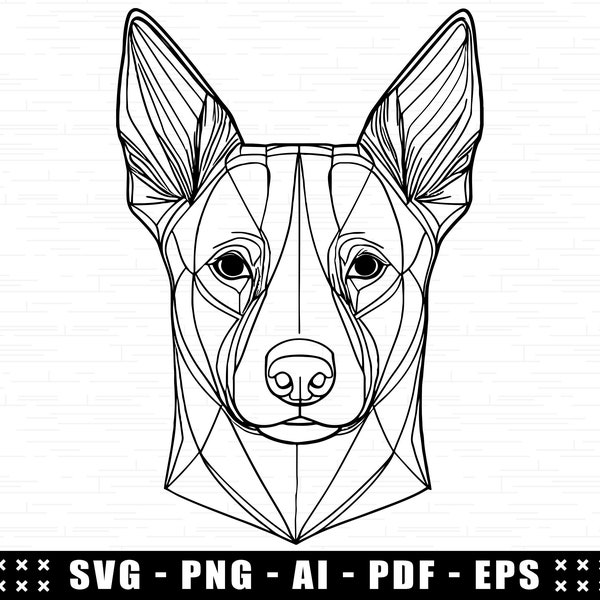 Dog Face Line Art Svg - Etsy