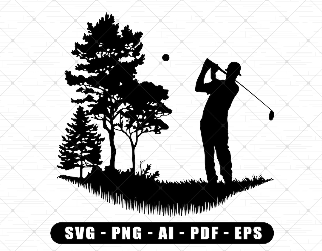 Golfing SVG Clipart | Golf Player PNG Transparent Background | Vintage ...