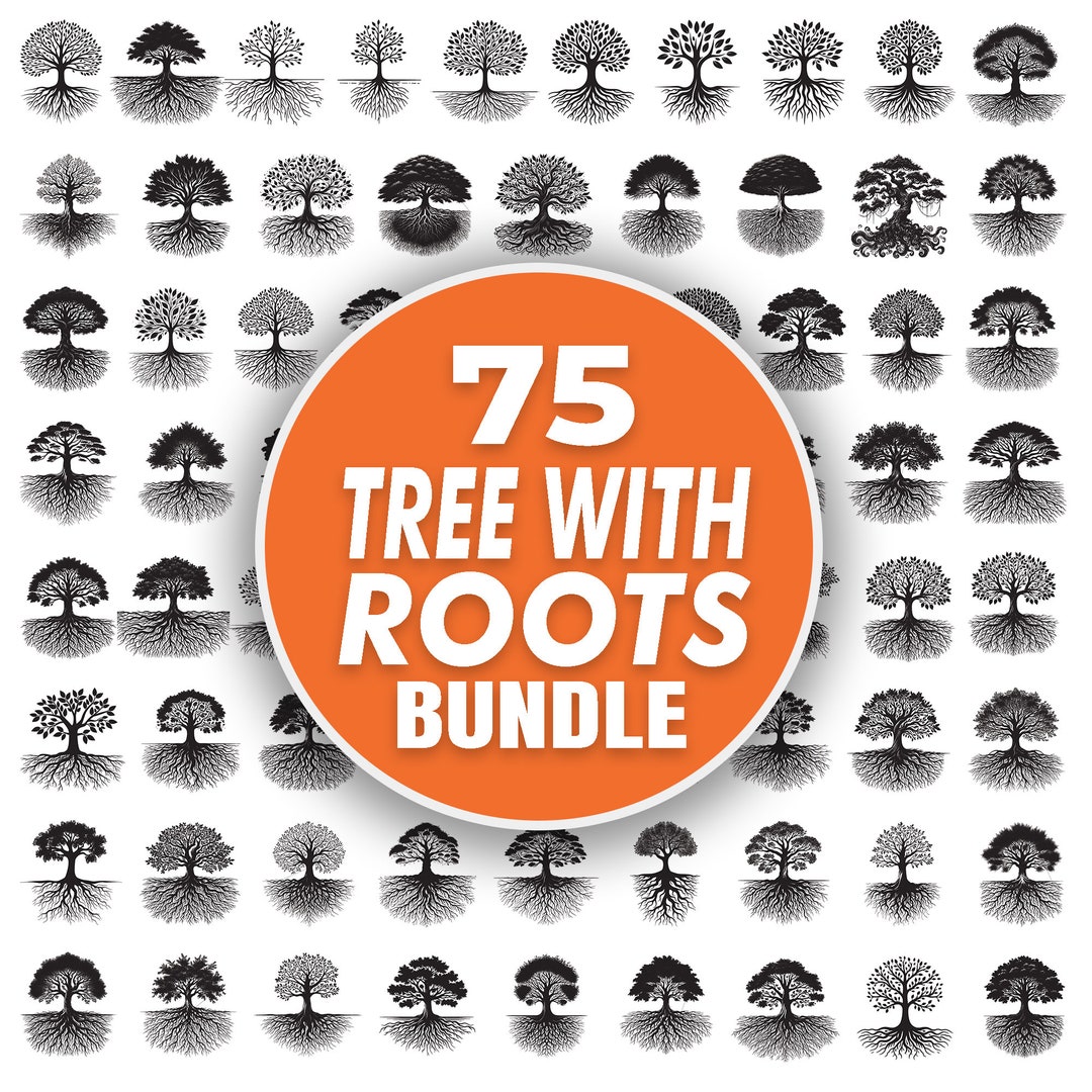 Tree Roots SVG Bundle, Tree With Roots SVG Artworks for Cricut, Oak ...